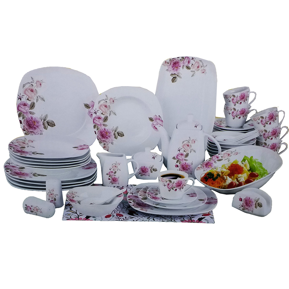 KITCHEN :: DINNER SET 52 PCS DIFFERENT COLOR